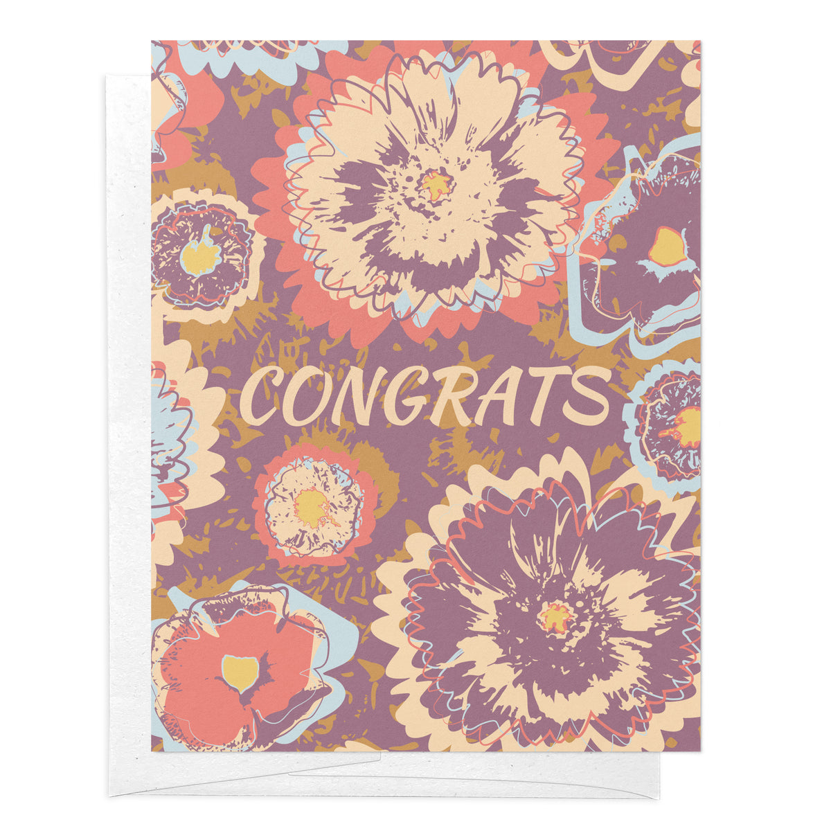 Congratulations Purple Floral Wedding Greeting Card – MASU